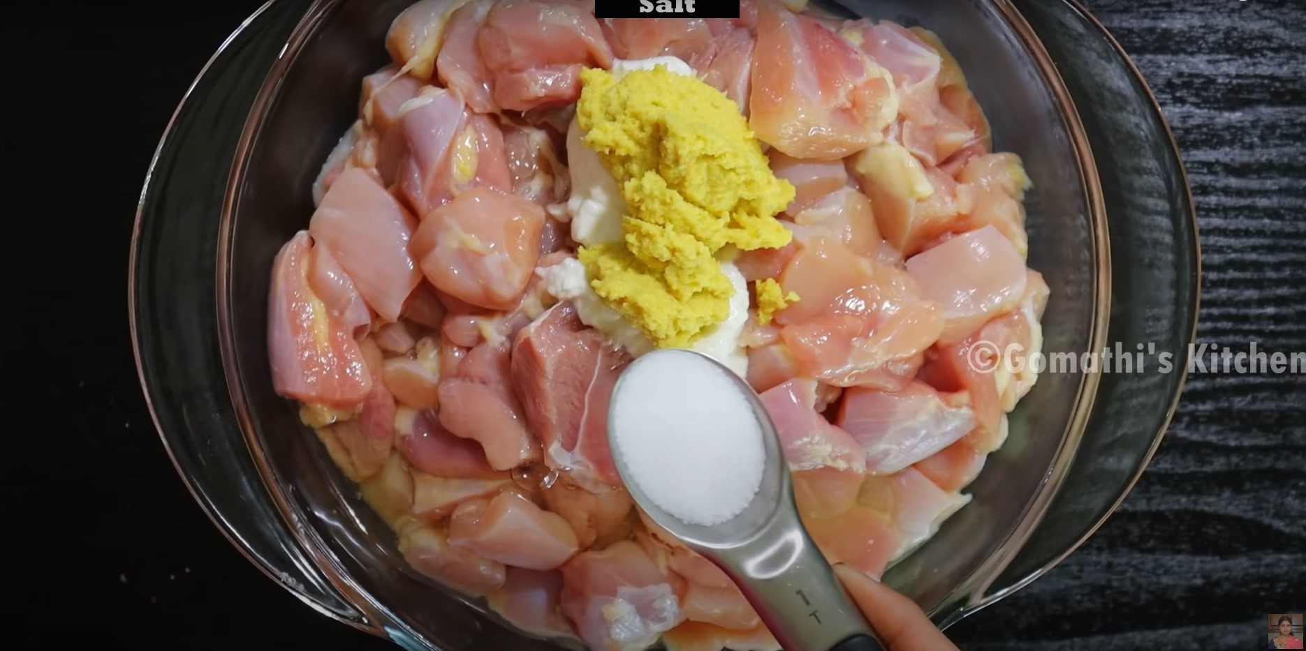 salt chicken | Gomathi Recipes